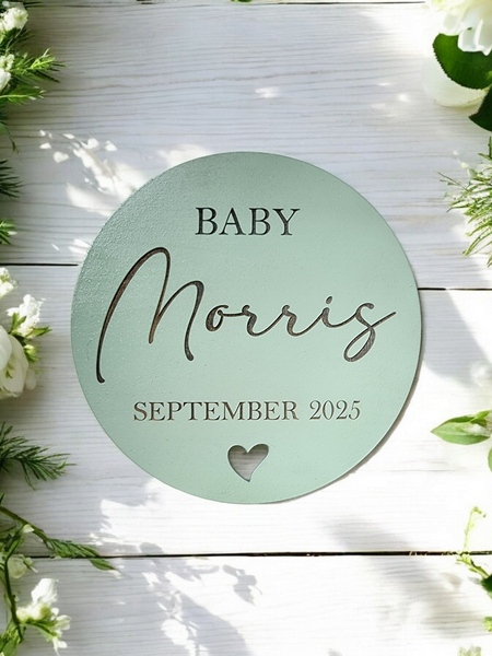 Custom Laser Engraved Baby Announcement Sign: Personalized Gifts and ...