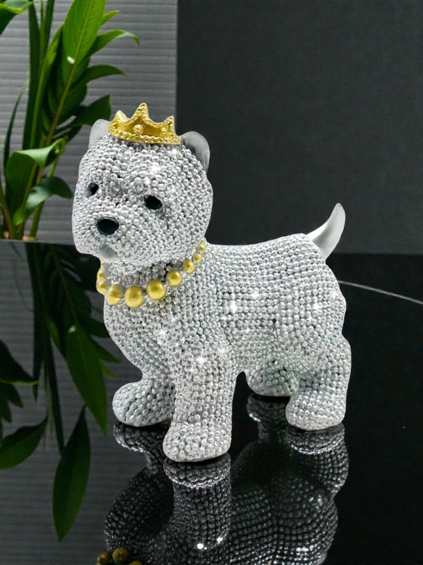 Miniature Golden Doodle Rhinestone Statue: Dog Lovers Home Decor ...