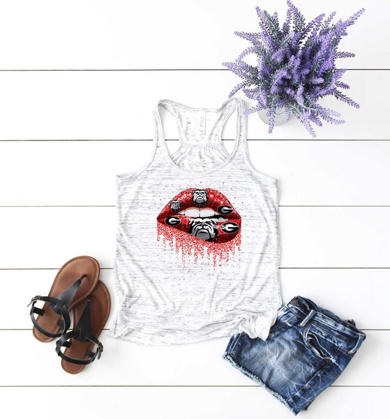 Georgia Bulldogs Glitter Lips Shirt: College Football Fan Gear ...